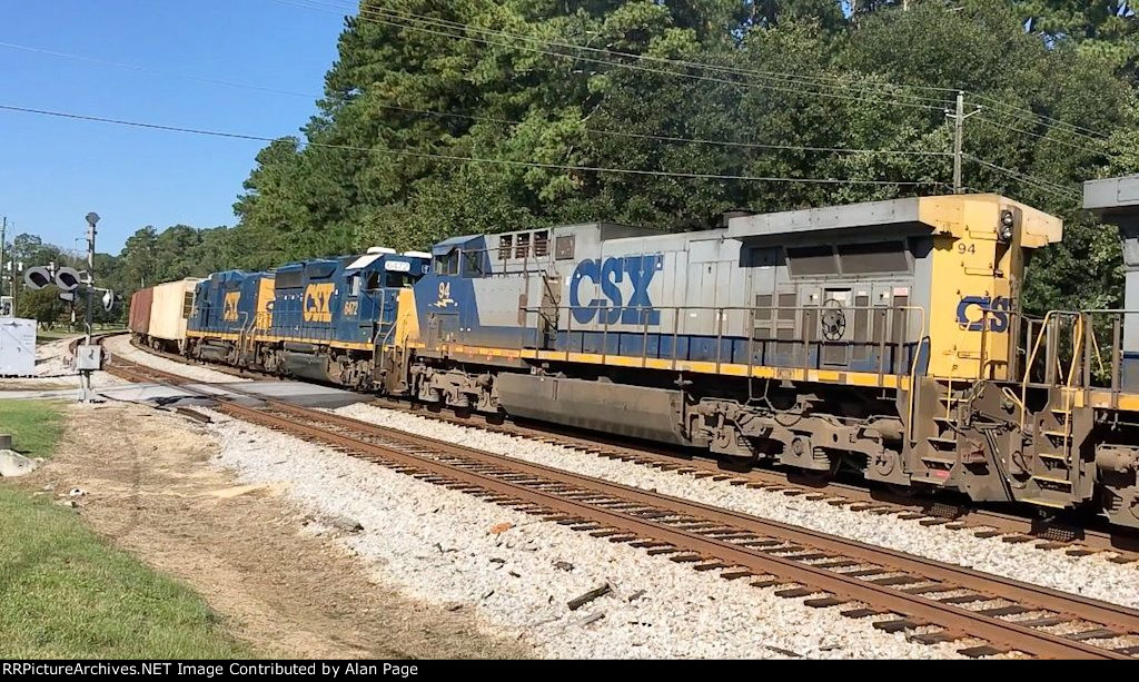CSX 94, 6472, and 2324 run third, fourth, and fifth headed SB